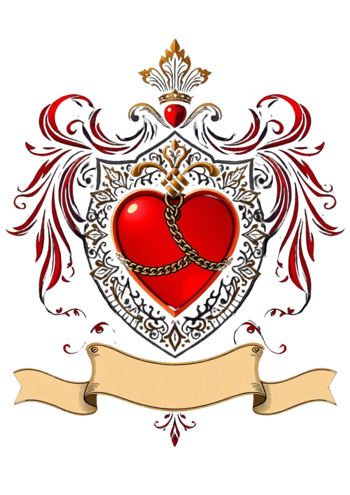 Custom Gothic Family Crest – Romantic Dark Baroque Coat of Arms ...