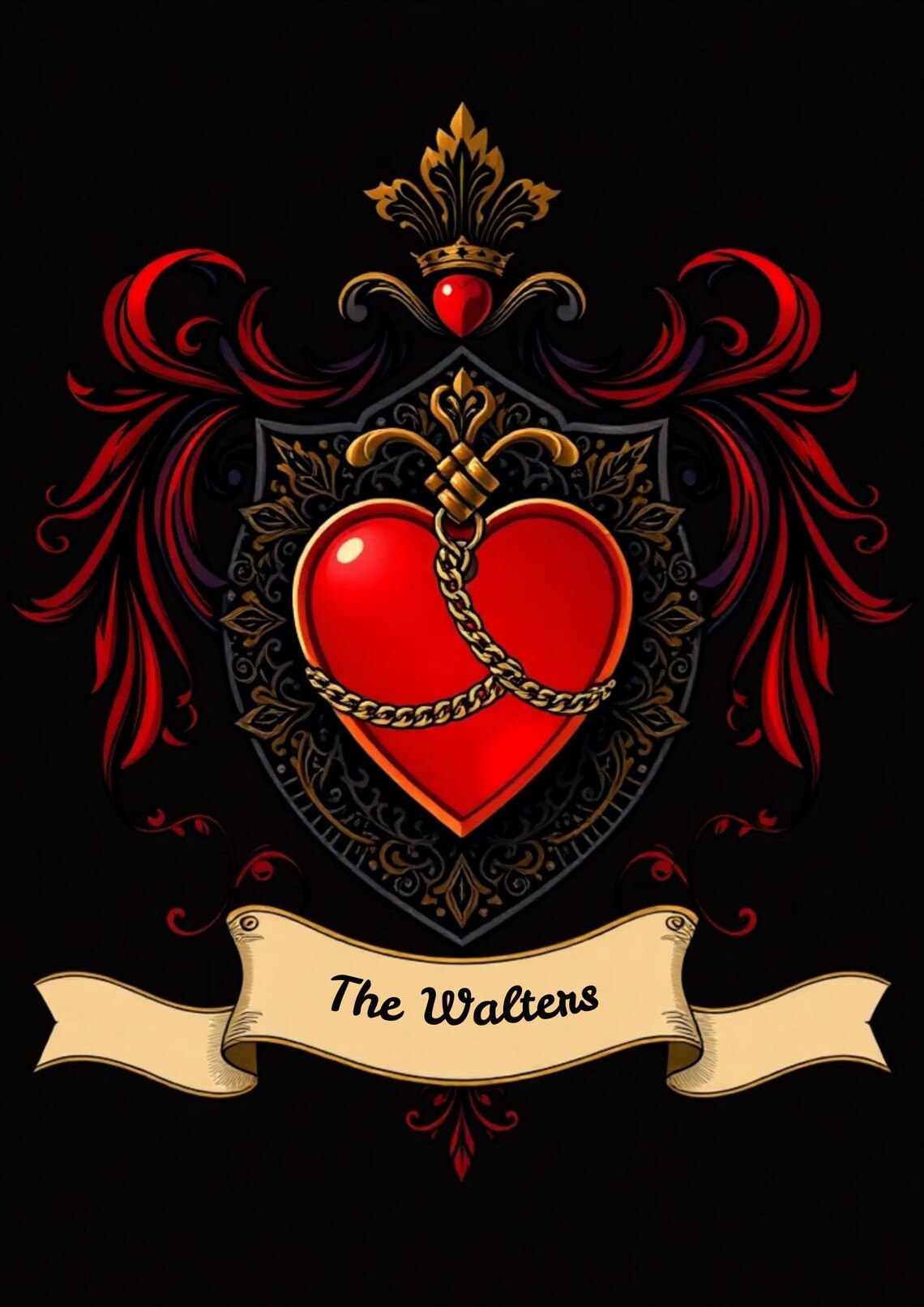 Digital Download – Custom Gothic Family Crest | Romantic Dark Baroque ...