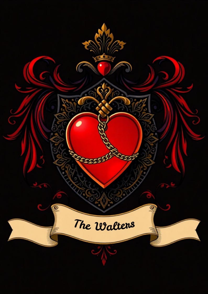 Custom Gothic Family Crest – Romantic Dark Baroque Coat of Arms ...