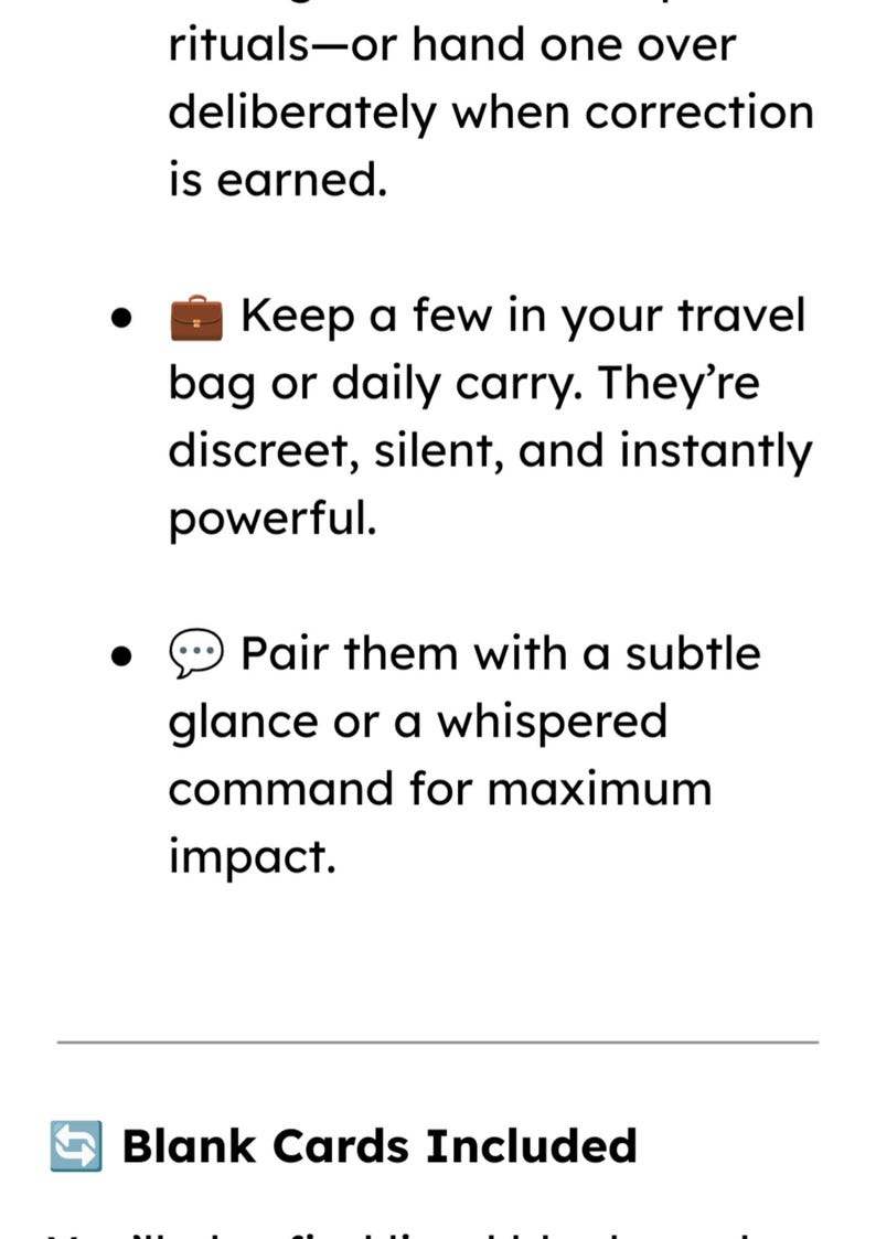 Gothic Discipline Card Deck | 24 Spanking & Ritual Punishment Cards ...