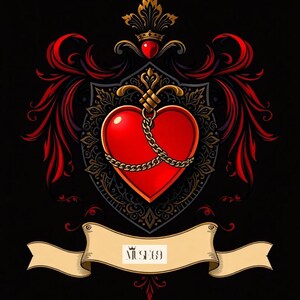 Custom Gothic Family Crest – Romantic Dark Baroque Coat of Arms ...