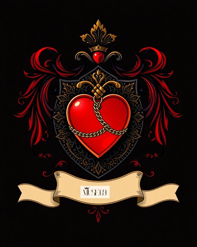 Custom Gothic Family Crest – Romantic Dark Baroque Coat of Arms ...