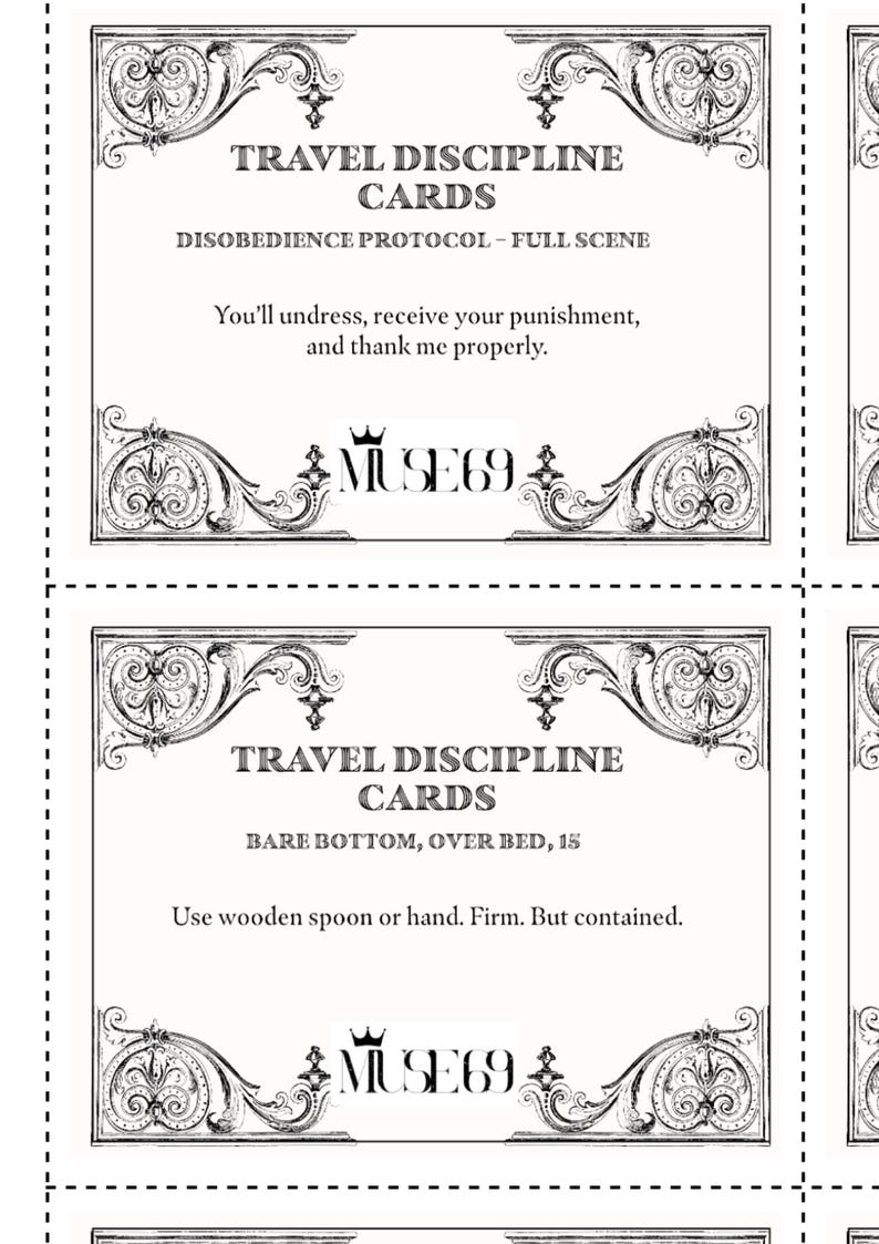 Gothic Discipline Card Deck | 24 Spanking & Ritual Punishment Cards ...