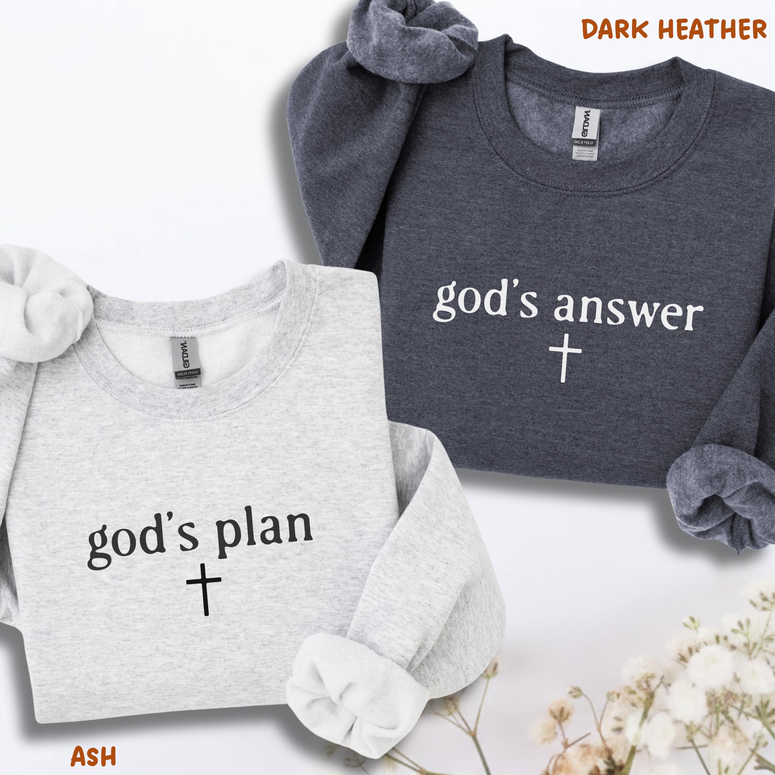 God's Plan God's Answer Matching Couple Engaged Christian Sweatshirt ...