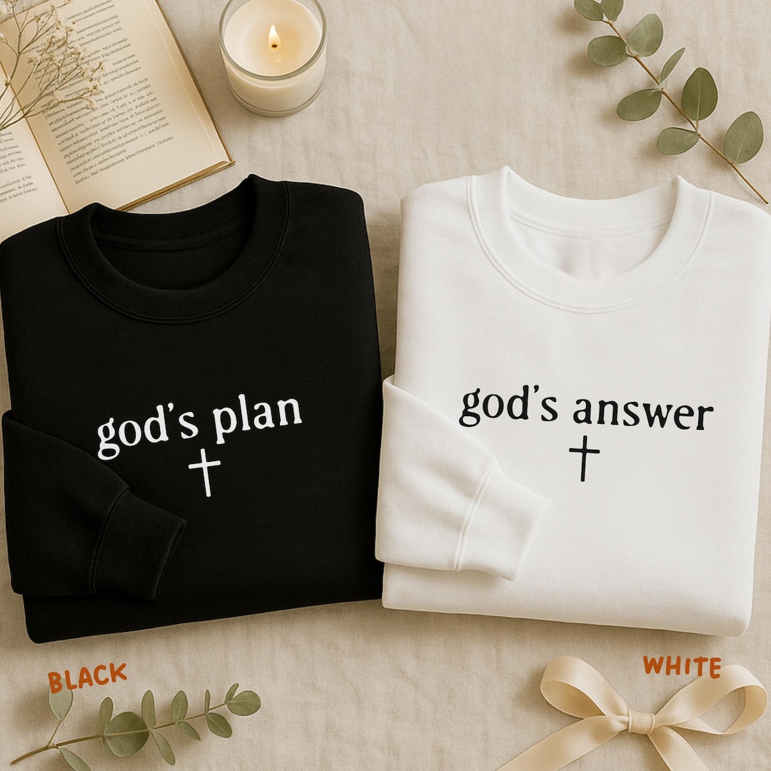 God's Plan God's Answer Matching Couple Engaged Christian Sweatshirt ...