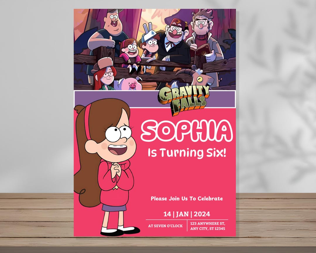 Gravity Falls Birthday Invitation Mabel Editable Template Digital Party ...