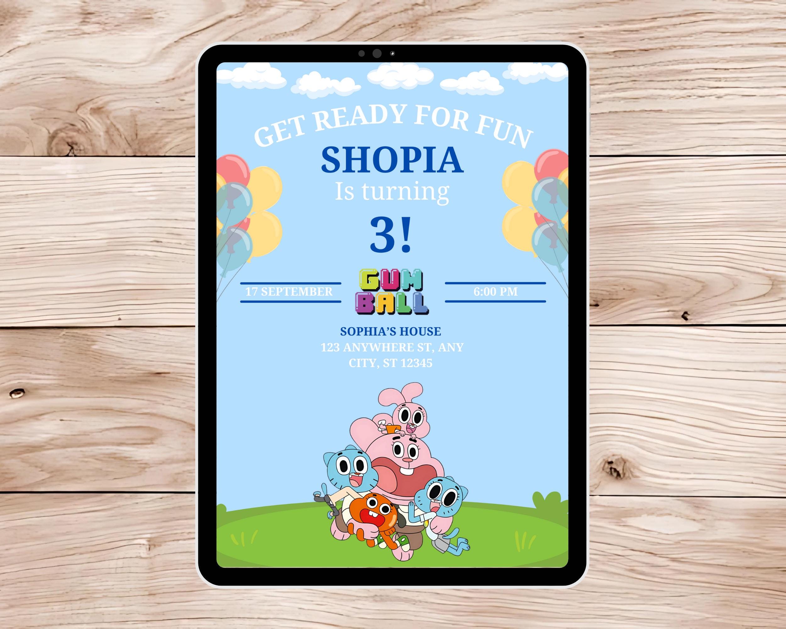 Custom Gumball Birthday Invitation Template for Boys Birthday ...