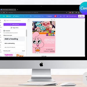 Birthday Invitation Gumball Editable Template Digital Party Invitation ...