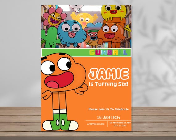 Gumball Party Invitations Customizable Amazing Gumball Birthday