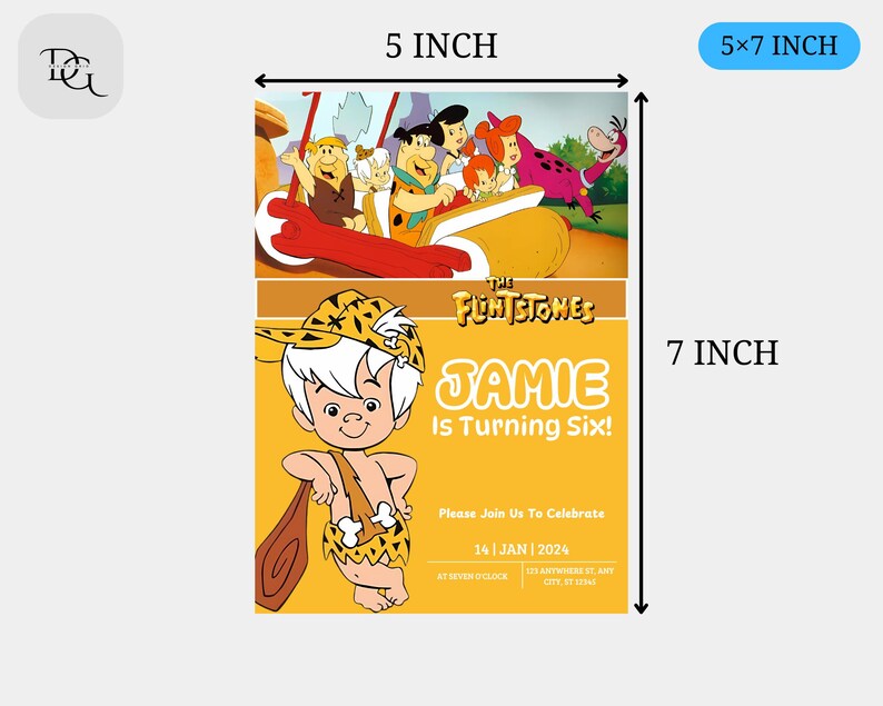 Flintstones Birthday Invitation Bam Bam Editable Template Digital Party ...