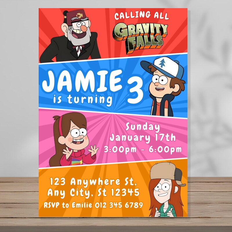 Gravity Falls Invitation - Etsy
