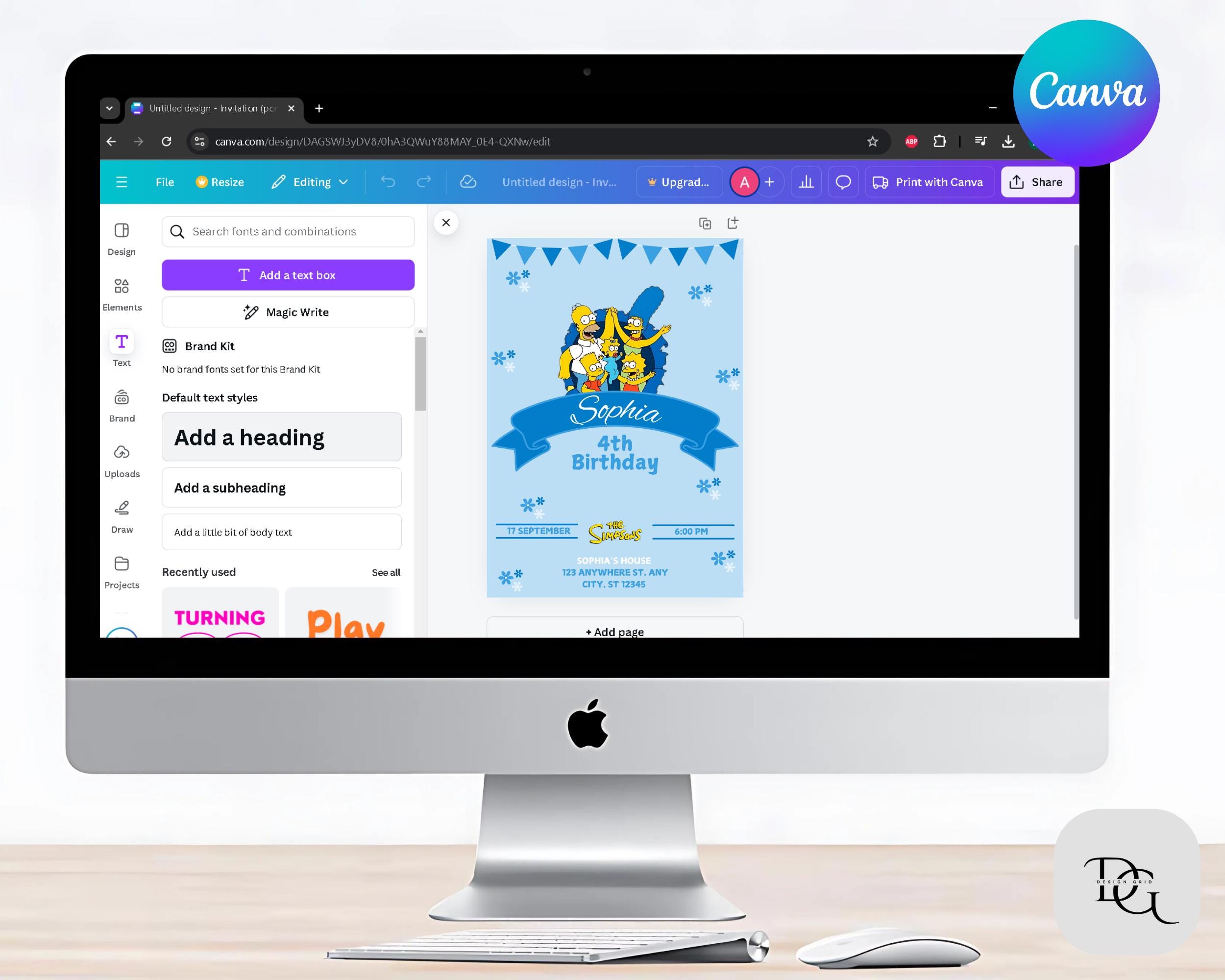 Editable Simpsons Birthday Invitations, Simpsons Invitation, Simpson ...