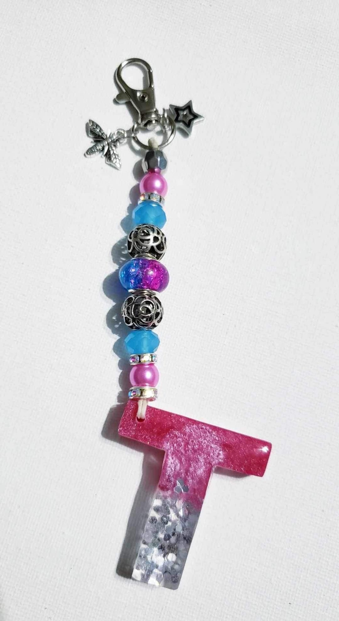 Beautiful Handmade Letter T Keychain - Etsy