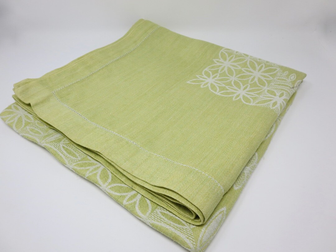 Vintage Russian Pure Linen Table Cloth C.1960s. Damask - Etsy