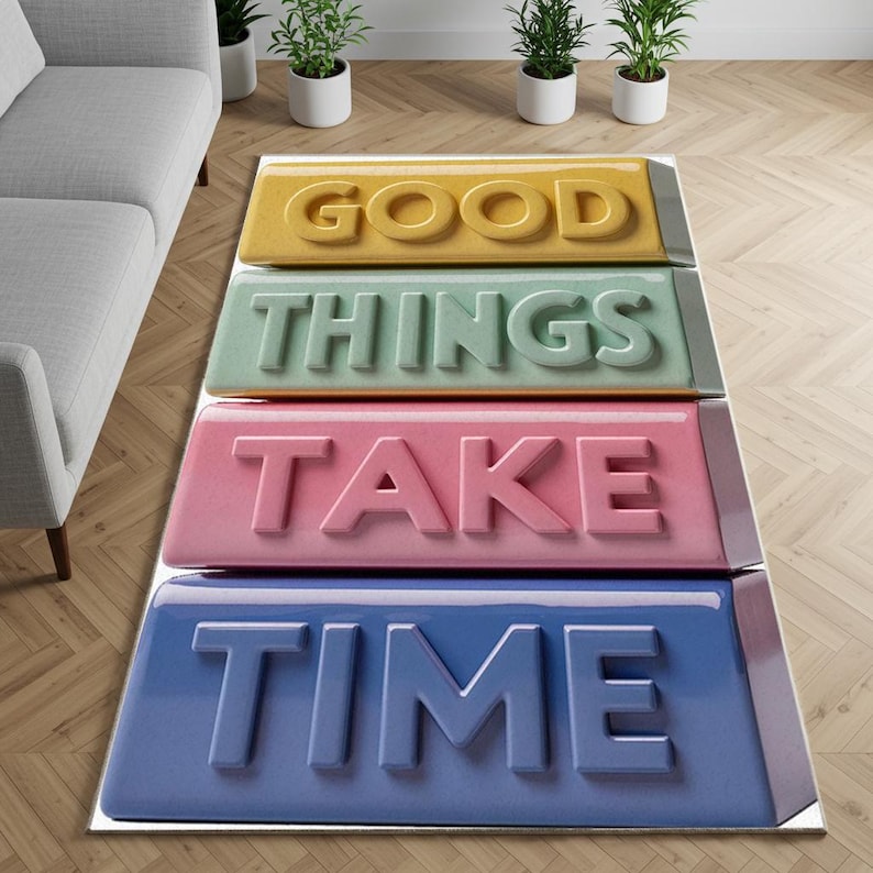 Motivational Quote Rug – Custom Printed Anti-slip Floor Mat, Washable ...