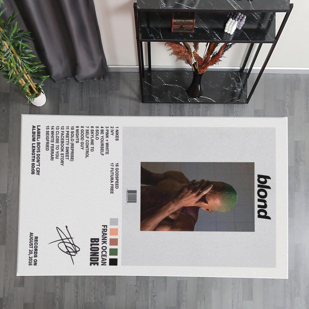Frank Ocean Rug, Blonde Album Cover Rug, Custom Album Cover Area Rug ...