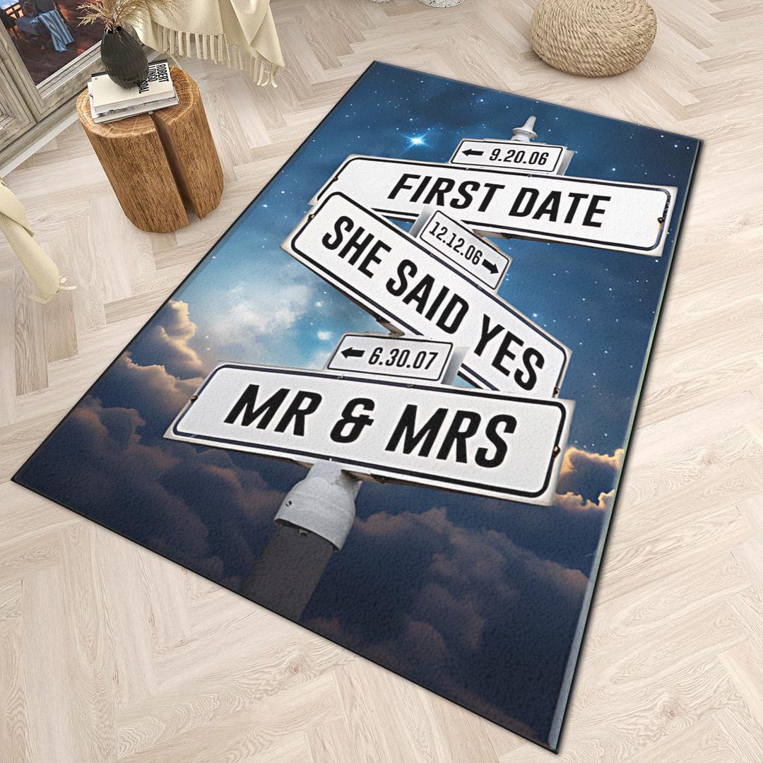 Custom Printed Rug With Names, Personalized Area Rug, Soft Machine ...