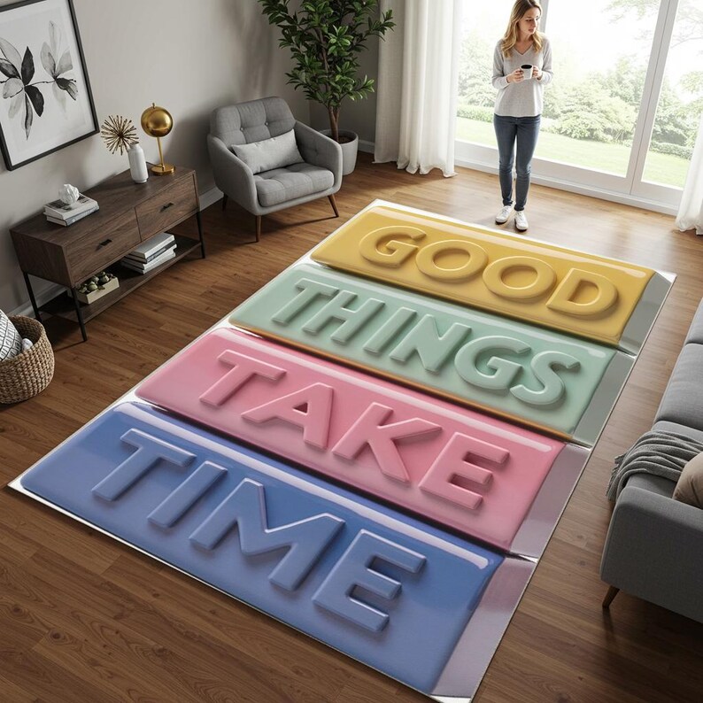 Motivational Quote Rug – Custom Printed Anti-slip Floor Mat, Washable ...
