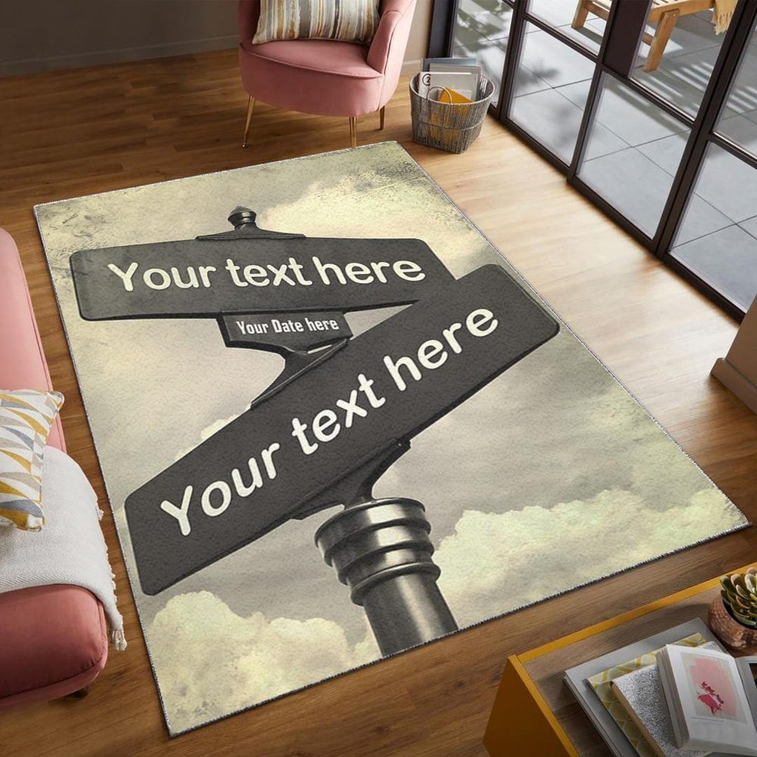 Custom Street Sign Rug: Personalized Machine Washable Home Decor - Etsy