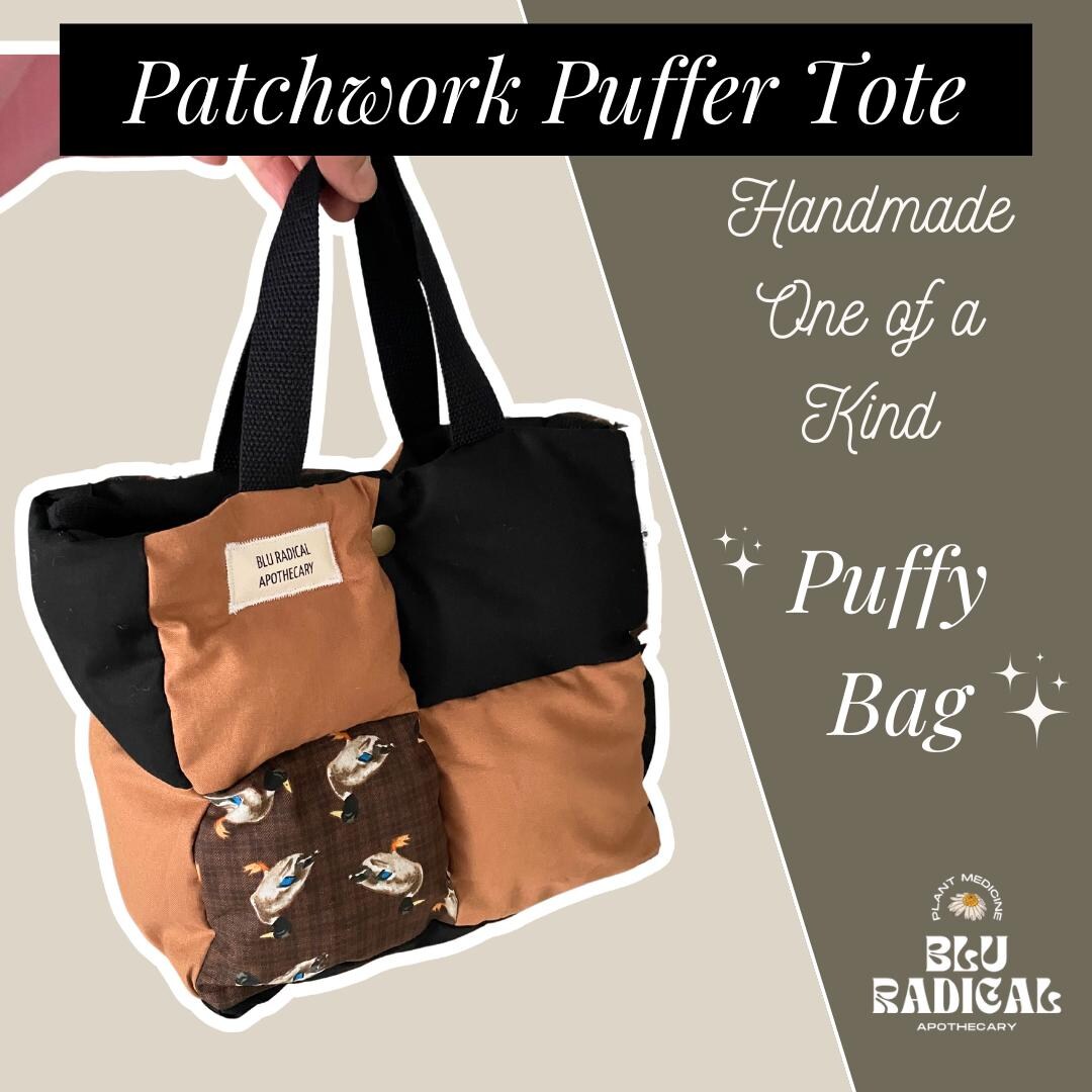 Patched Puffer Tote Bag Quilted Bag Mallard Purse Beach Bag Gift for ...