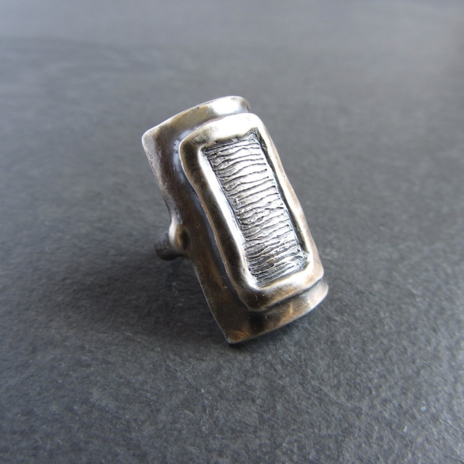 Large Sterling Silver Statement Ring / Armour Ring / Shield - Etsy