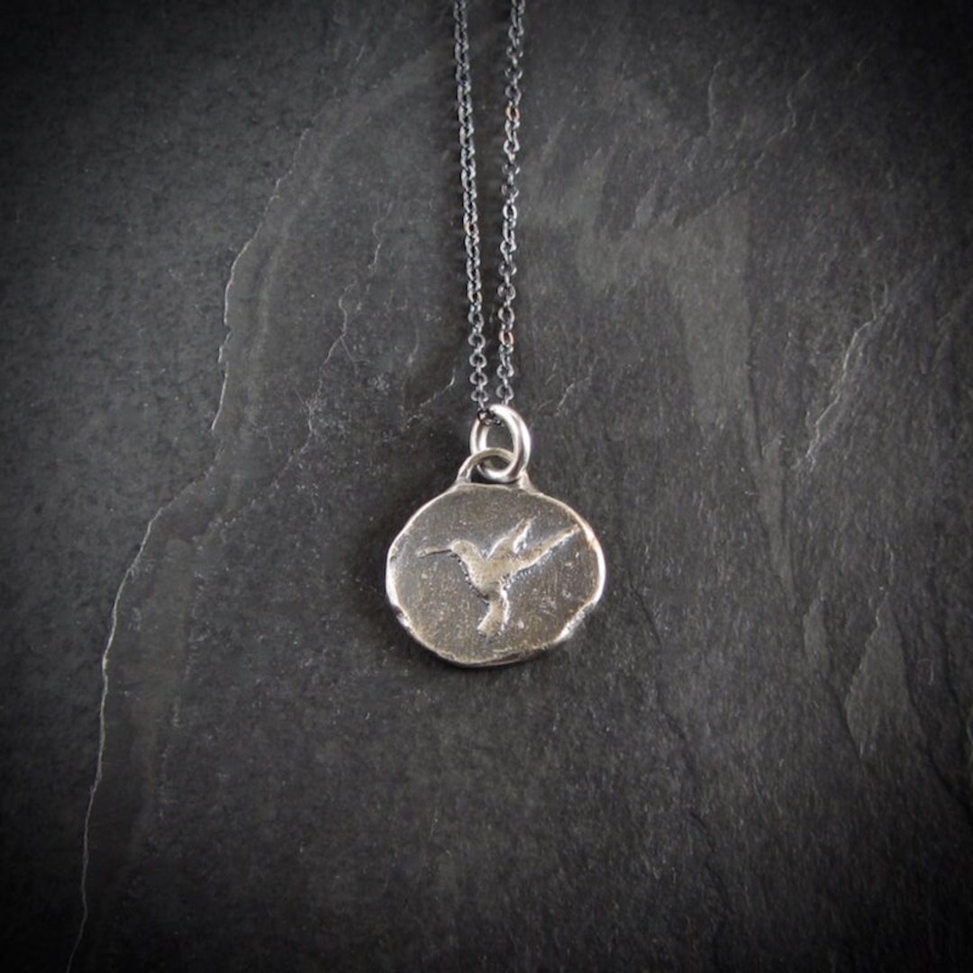 Sterling Silver Hummingbird Pendant Necklace / Bird Pendant / Small ...