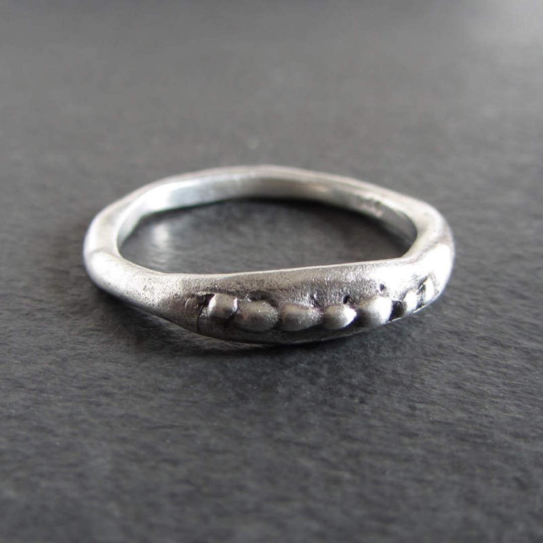 Rustic Stackable Ring in Sterling Silver / Organic Ring / Artisan Ring ...