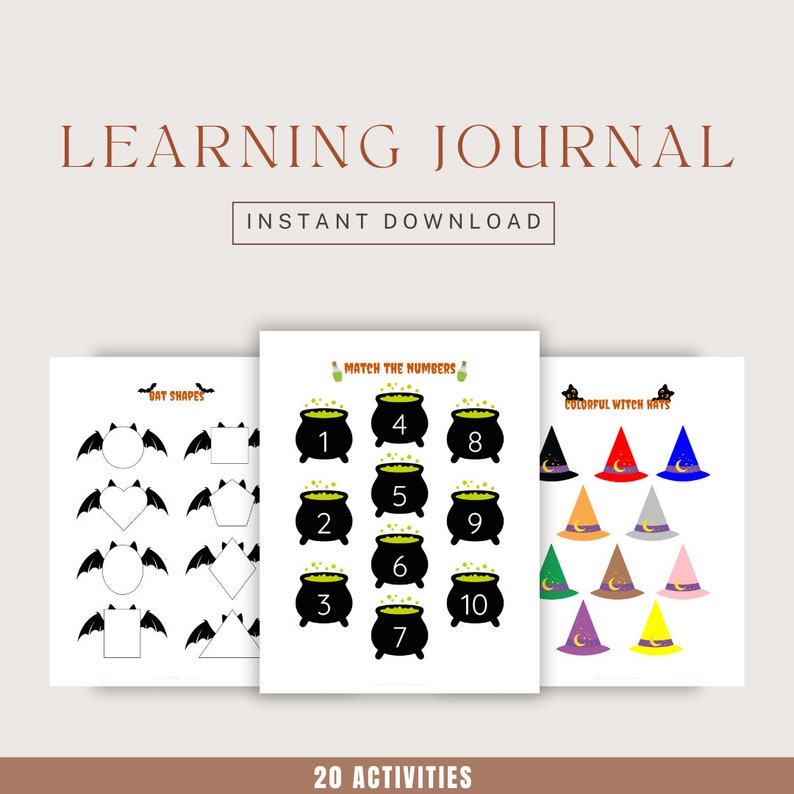 Halloween Learning Journal Activities: DIY Simple, Fun and Educational ...
