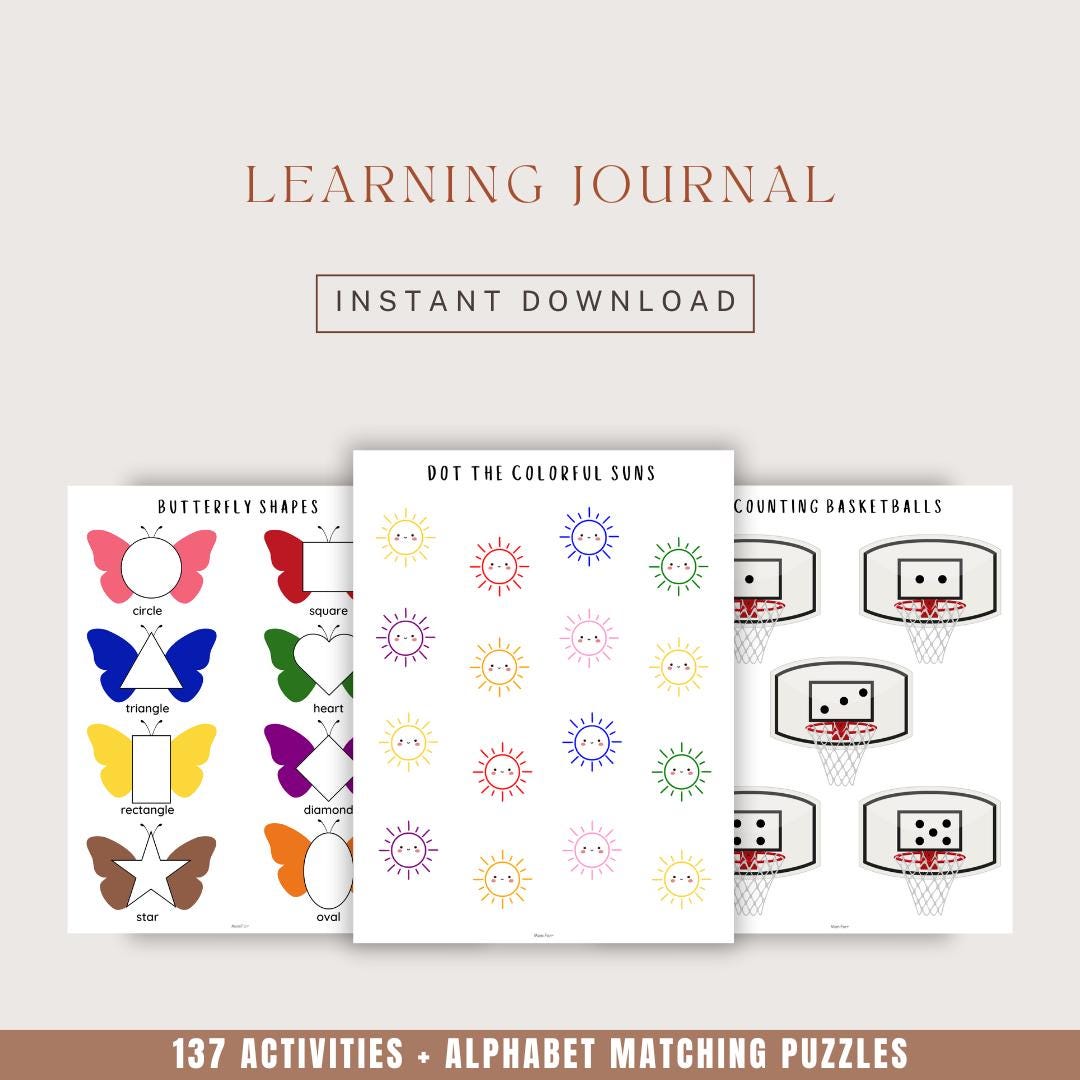 Learning Journal Activities for Littles|| Preschool, Toddler Activity ...