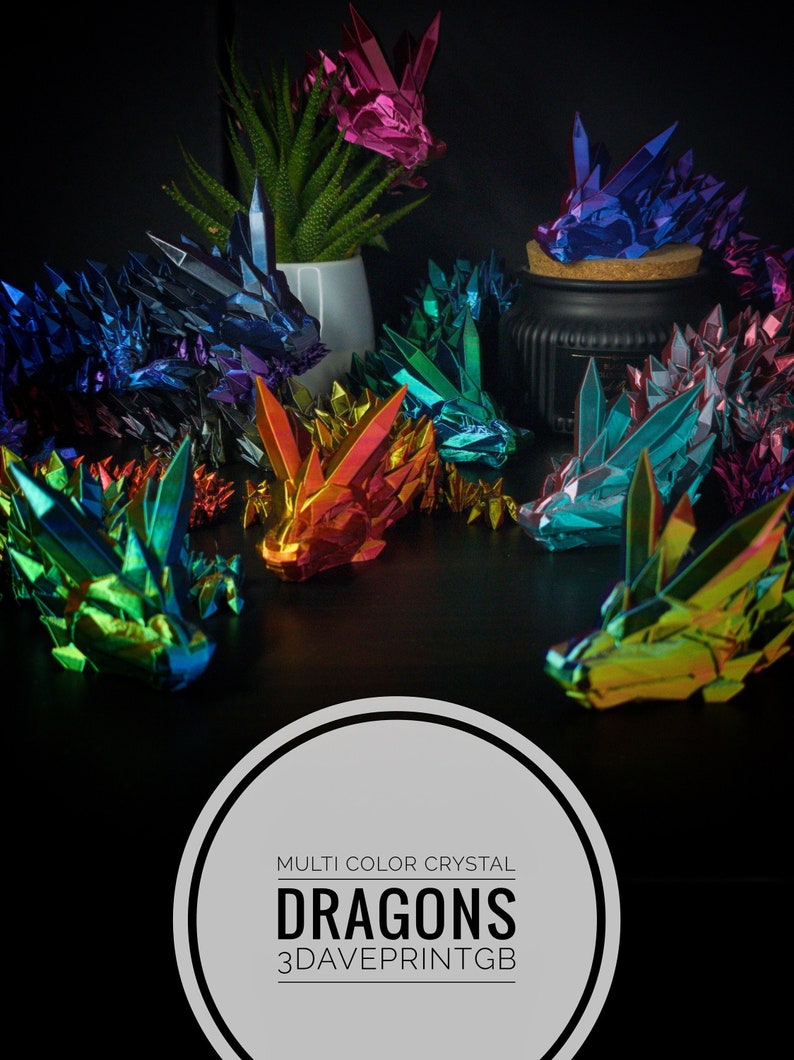 Articulated Crystal Dragon 3D Printed High Quality Colorful Toy Amazing ...