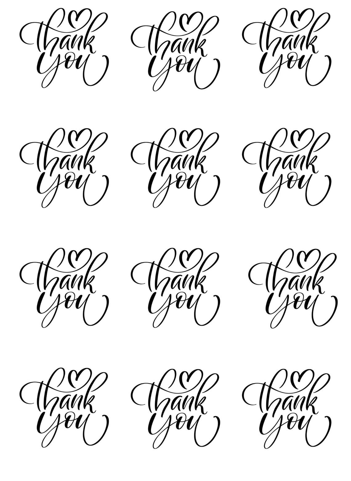 1 Sheet of thank You Logos 12 ON A SHEET - Etsy