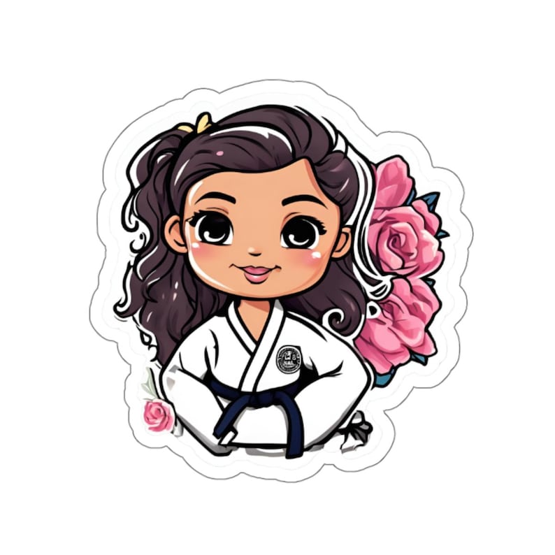 Chibi Black Belt Jiu Jitsu Girl Sticker - Etsy