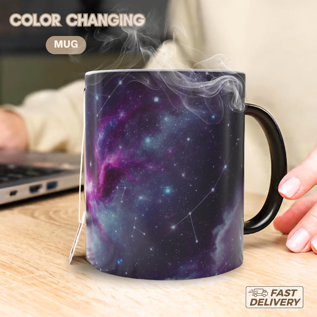 Galaxy Color Changing Mug – Heat Reactive Space Constellation Mug ...