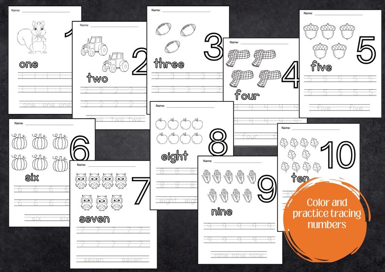 FALL NUMBERS 1-10 Bundle Pre-k & K - Etsy