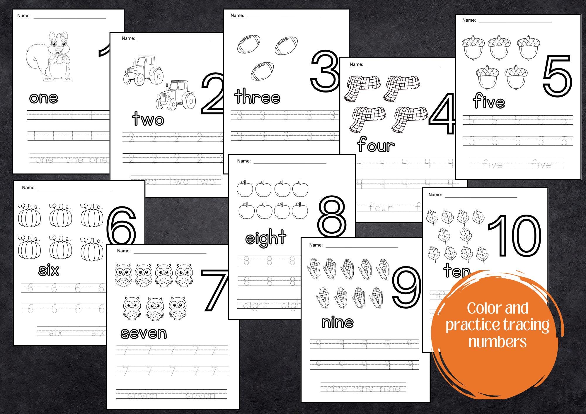 FALL NUMBERS 1-10 Bundle Pre-k & K - Etsy