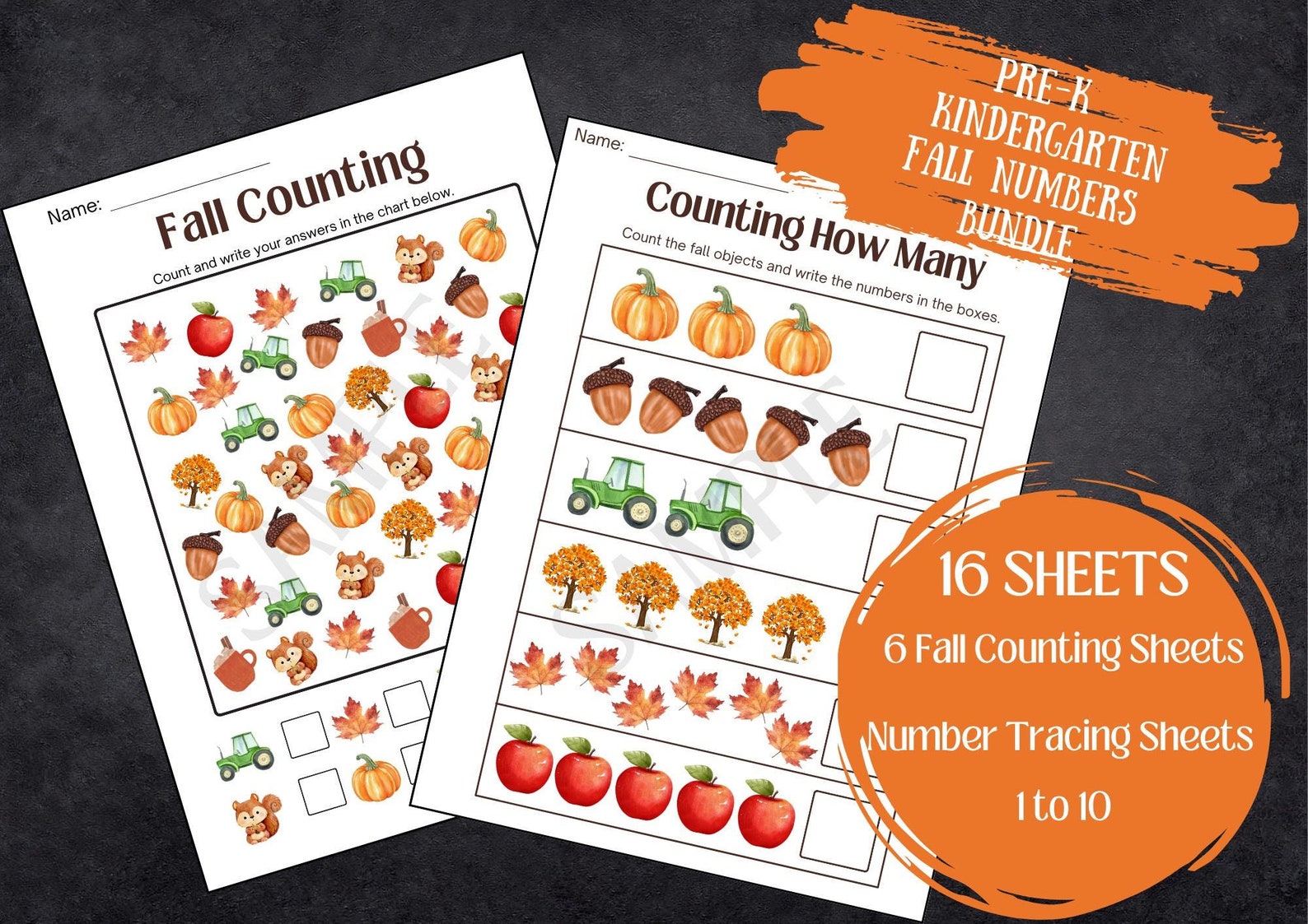 FALL NUMBERS 1-10 Bundle Pre-k & K - Etsy