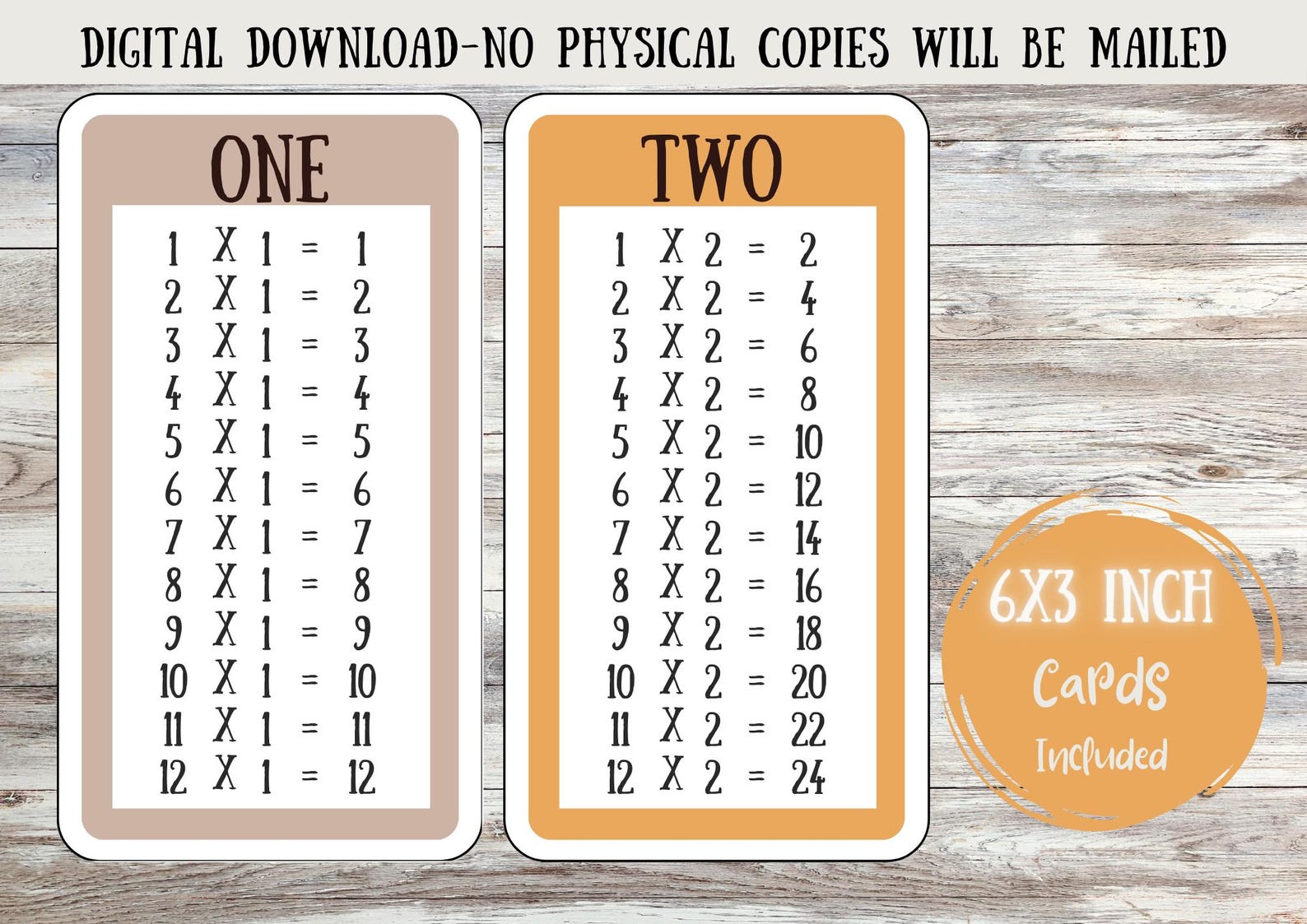 Multiplication Tables and Multiplication Practice Cards-digital ...