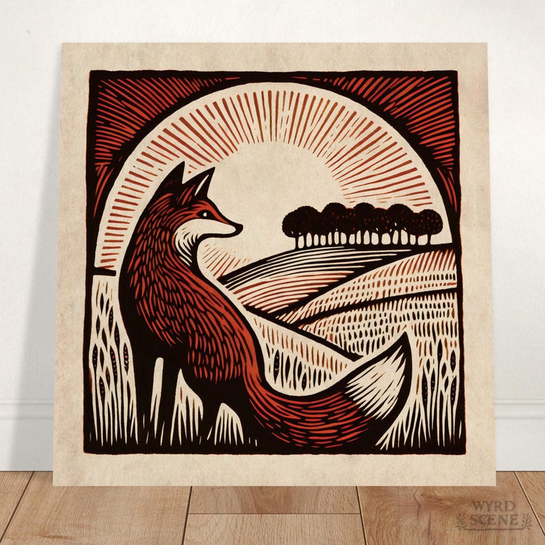 The FOX & the MORNING // Large Art Print (40cm X 40cm) - Etsy