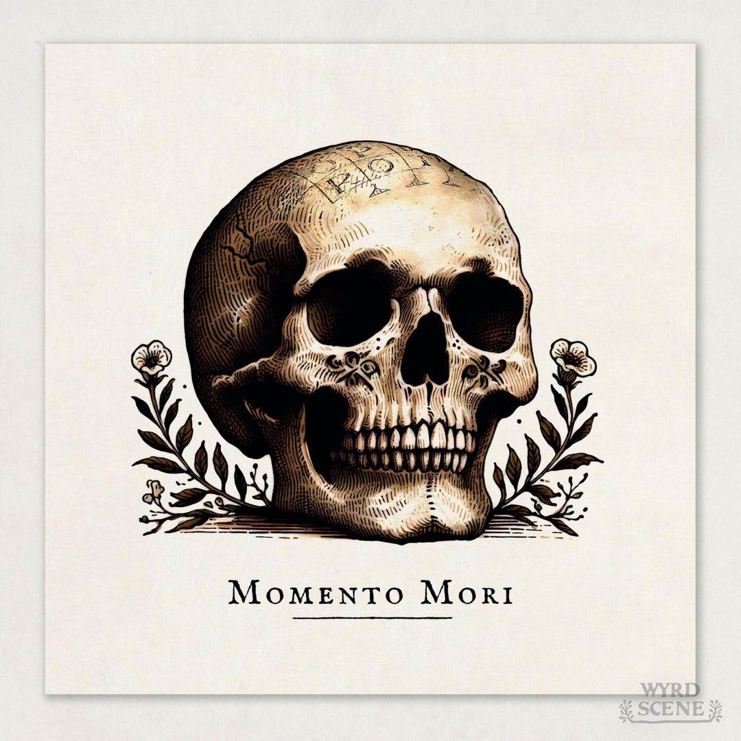 MOMENTO MORI // Large Art Print (3 Sizes) // Skull Art Sator Square ...