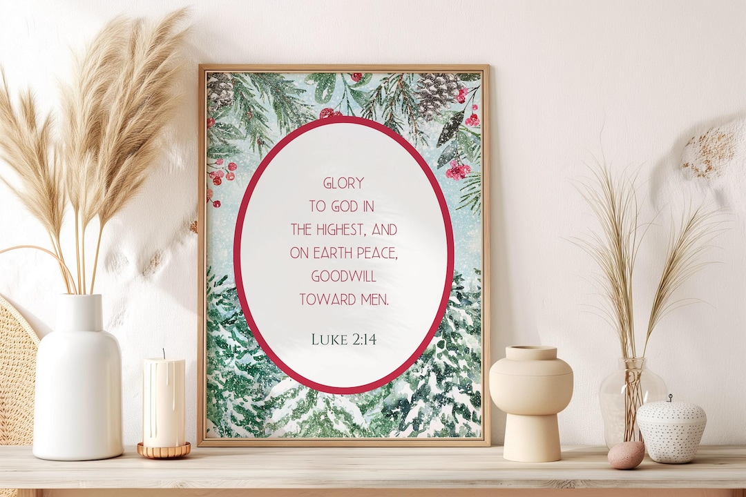 Christian Christmas Wall Art, Trendy Holiday Season Bible Verse Wall ...