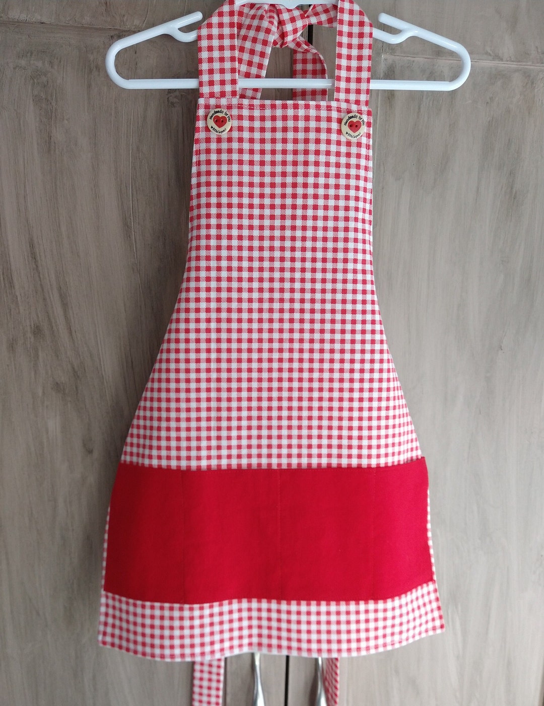 Childs Apron, Red Checkered Apron, Apron for Art Parties, Messy Crafts ...