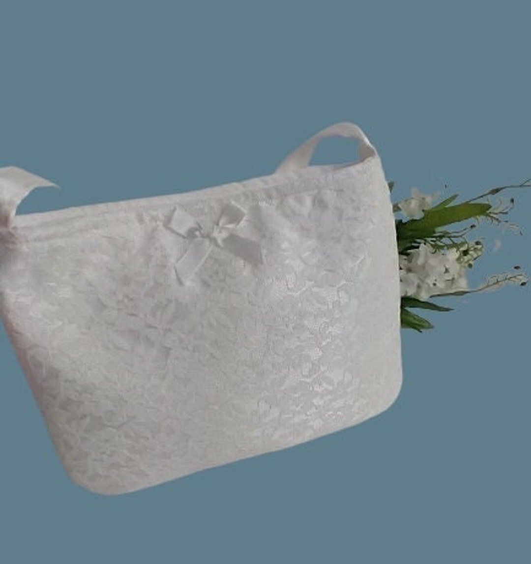 First Communion Purse, Bright White Soft Lace Purse, Flower Girl ...