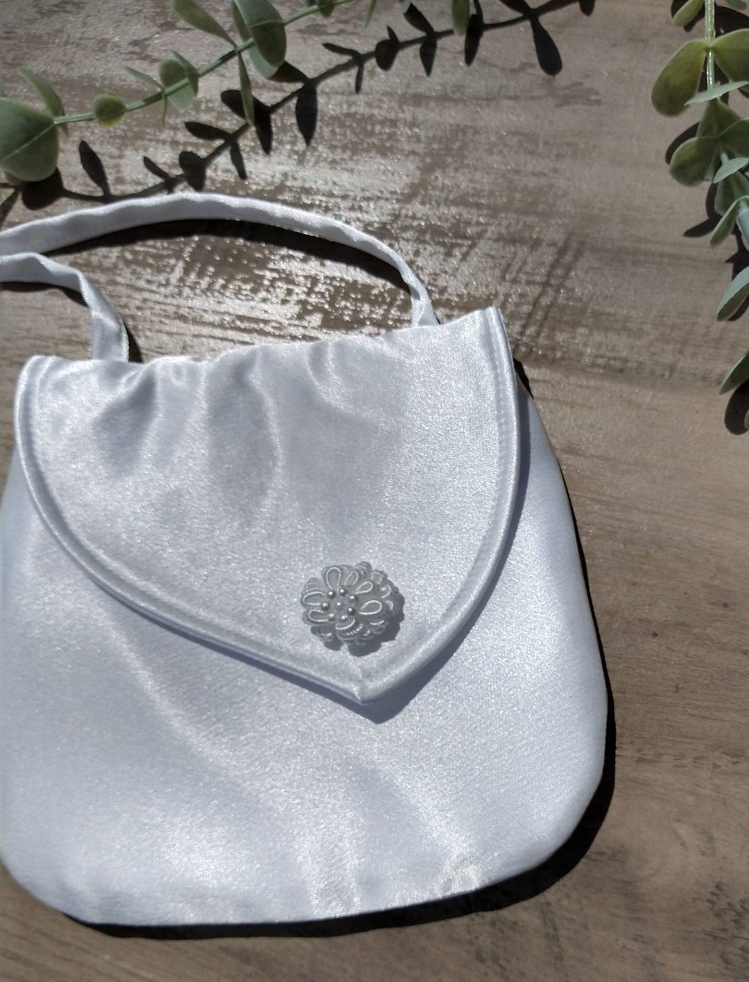 Bright White Satin Purse, Flower Girl, Communion, Church Purse ...
