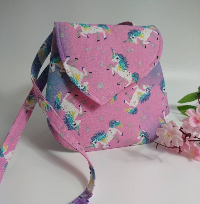 Children Purse, Girls Purse, Pink Unicorn Print, Children Fashion ...