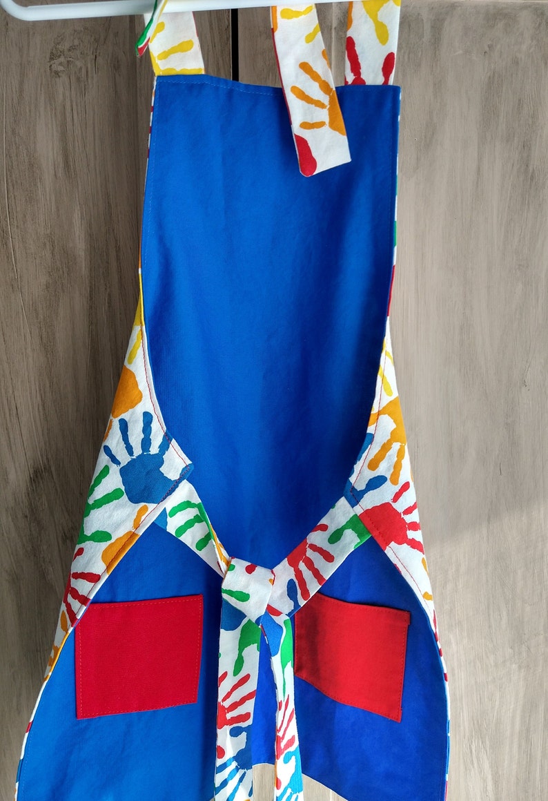 Childs Apron, Handprint Art, Unisex, Apron for Art Parties, Messy ...