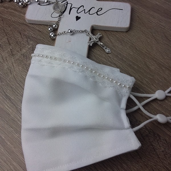 First Communion Face Mask for Girls - Etsy