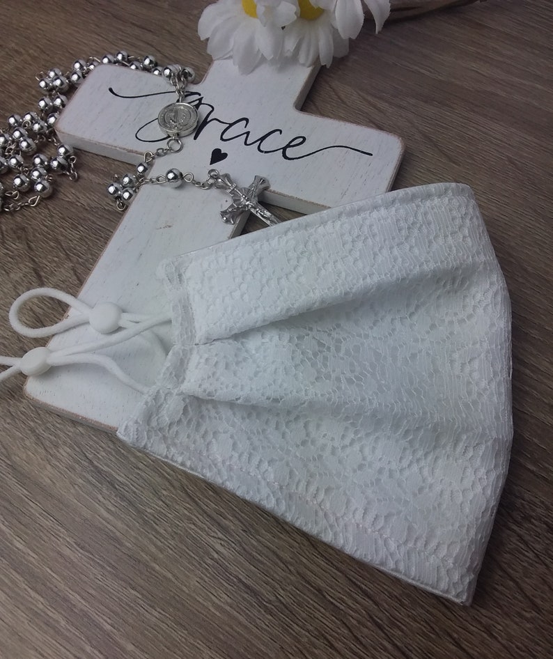 First Communion Mask/ Baptism/ Wedding/ Church/ Bright White - Etsy