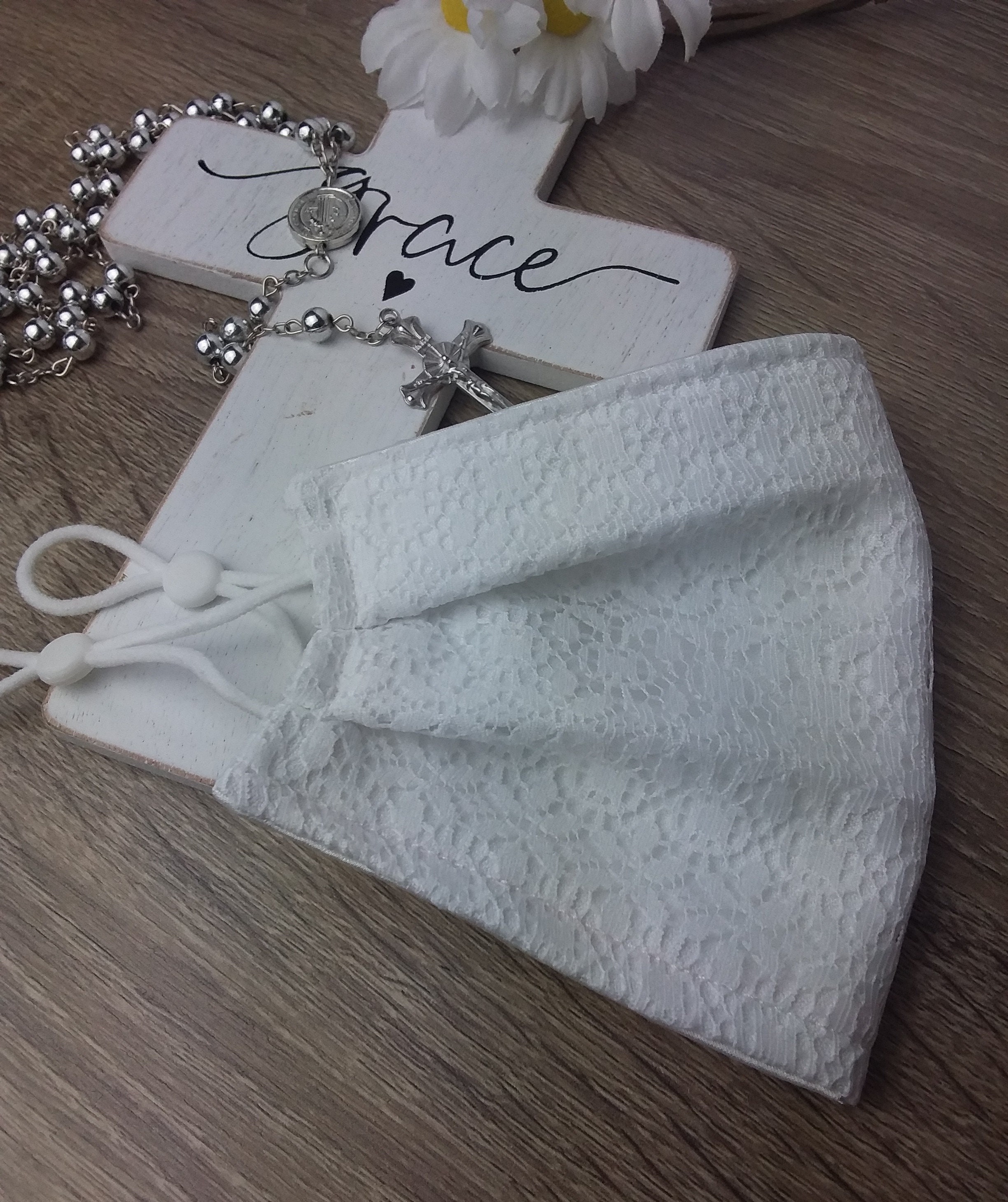 First Communion mask/ Baptism/ Wedding/ Church/ bright white | Etsy