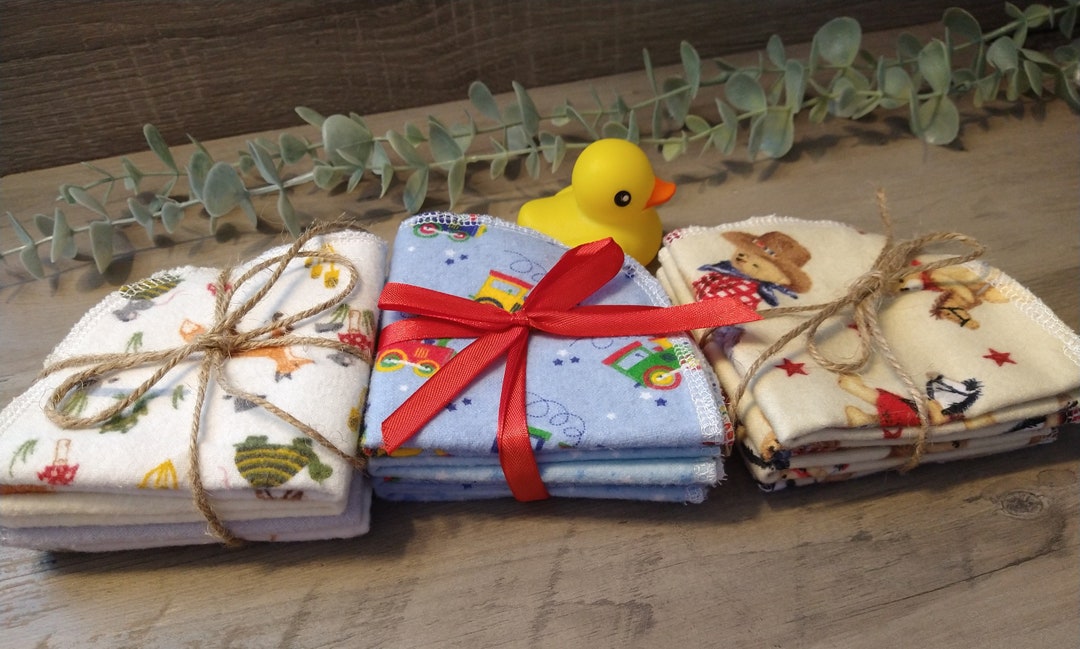 Infant Wash Cloth, Set of 4, Baby Washrag, Baby Face Cloth, Flannel ...