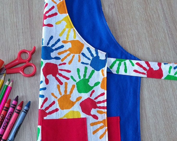 Childs Apron, Handprint Art, Unisex, Apron for Art Parties, Messy ...